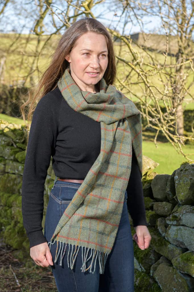 Country Green Checked Scarf (100% New Wool) – thewildesheep